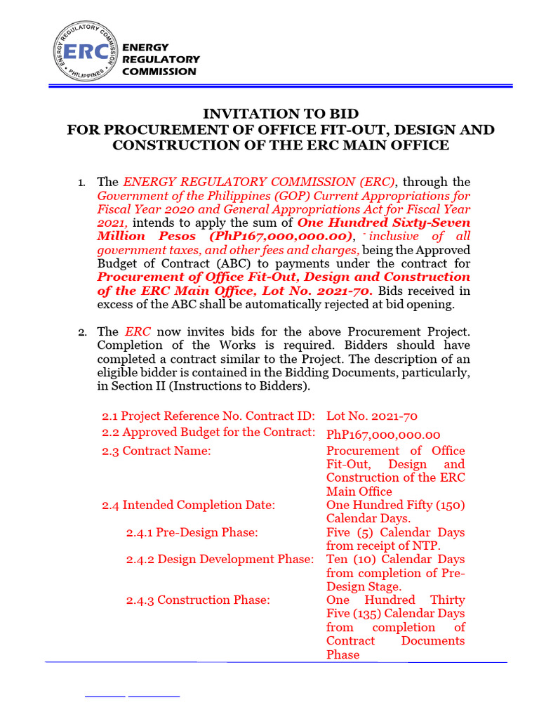 ITB - Infrastructure Projects - Office Fit-Out 110621 | PDF