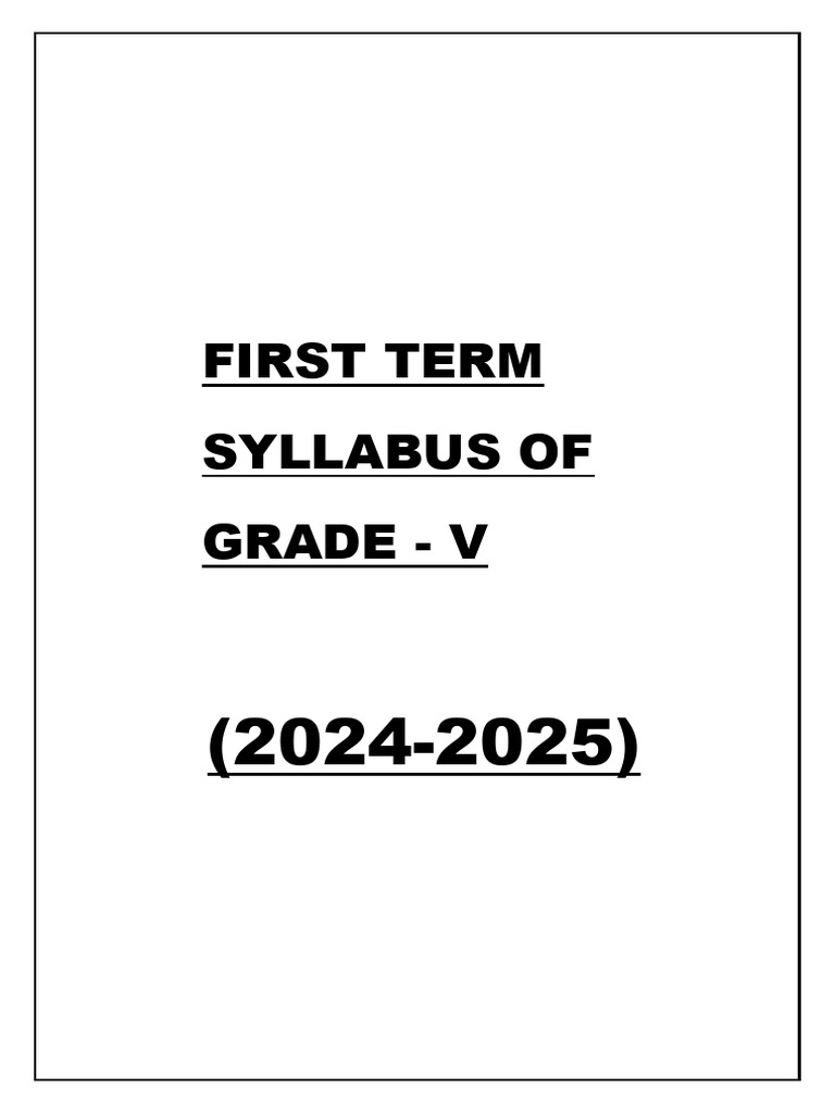 Class 5 Half Yearly Syllabus 2024-25 | PDF