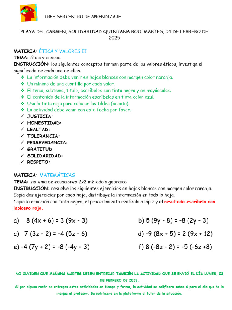 ACT. MATEMÁTICAS - ÉTICA Y V. II | PDF