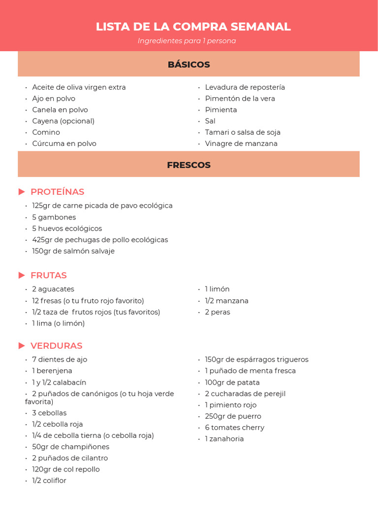 lista de la compra | PDF | Cilantro | Cocina occidental