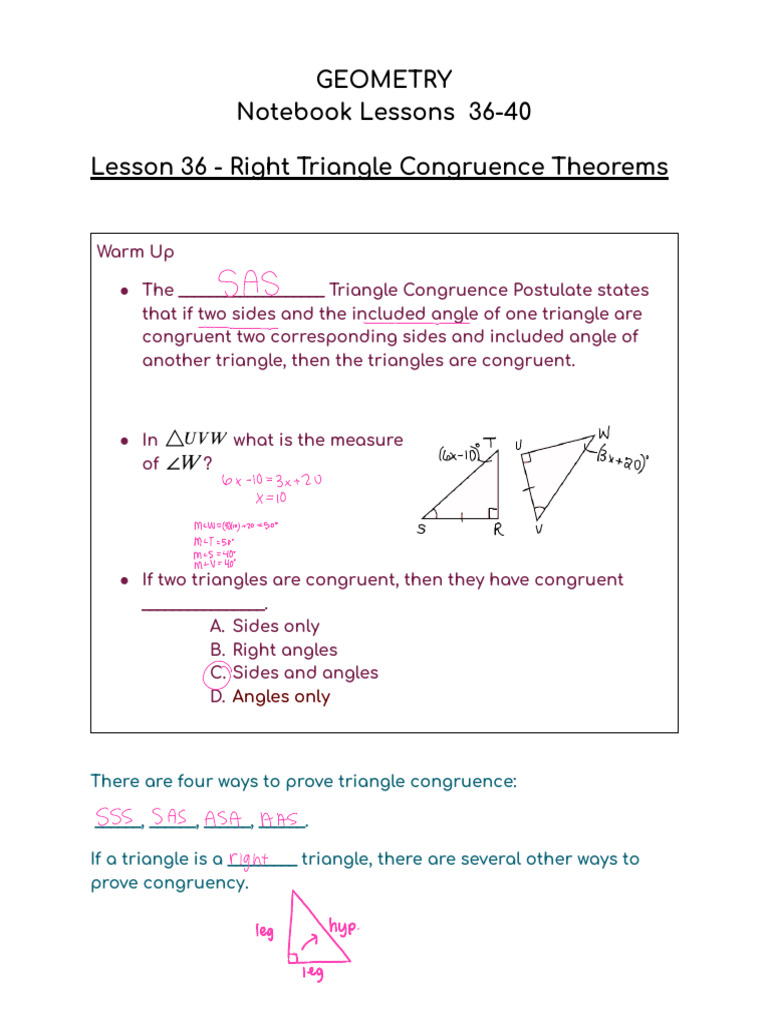 Morgan Bond - GEO L36-40 Notebook | PDF | Triangle | Elementary Geometry