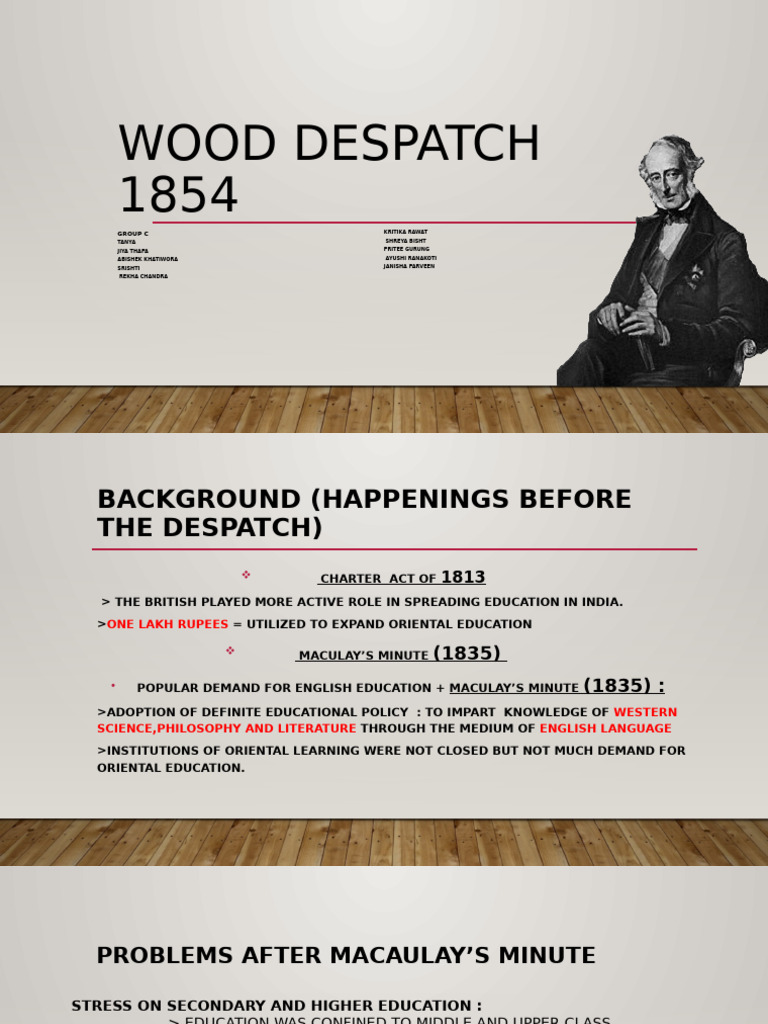 Wood Despatch 1854 Group | PDF | Teachers | Schools