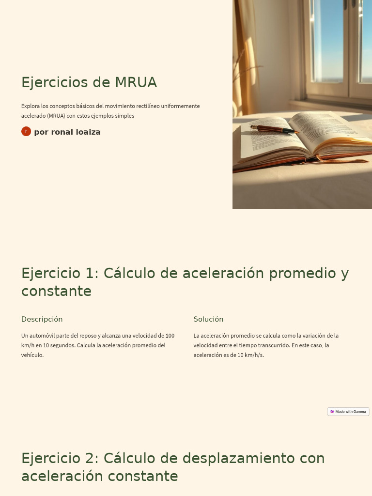 Ejercicios de MRUA | PDF