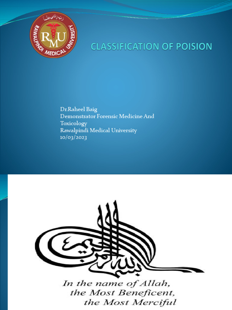 Classification of poision | PDF | Poison | Psychoactive Drugs