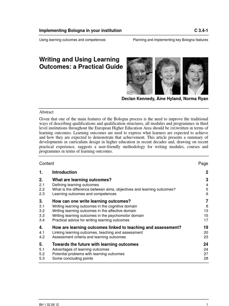 Higher Ed Learning Outcomes Guide | PDF | Educational Assessment ...