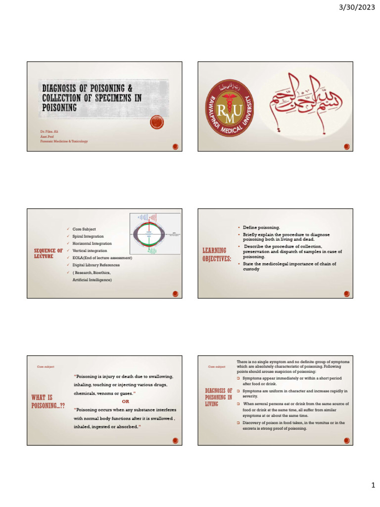 Dr. Filza - Diagnosis of Poisoning Collection of Poisoning Samples ...