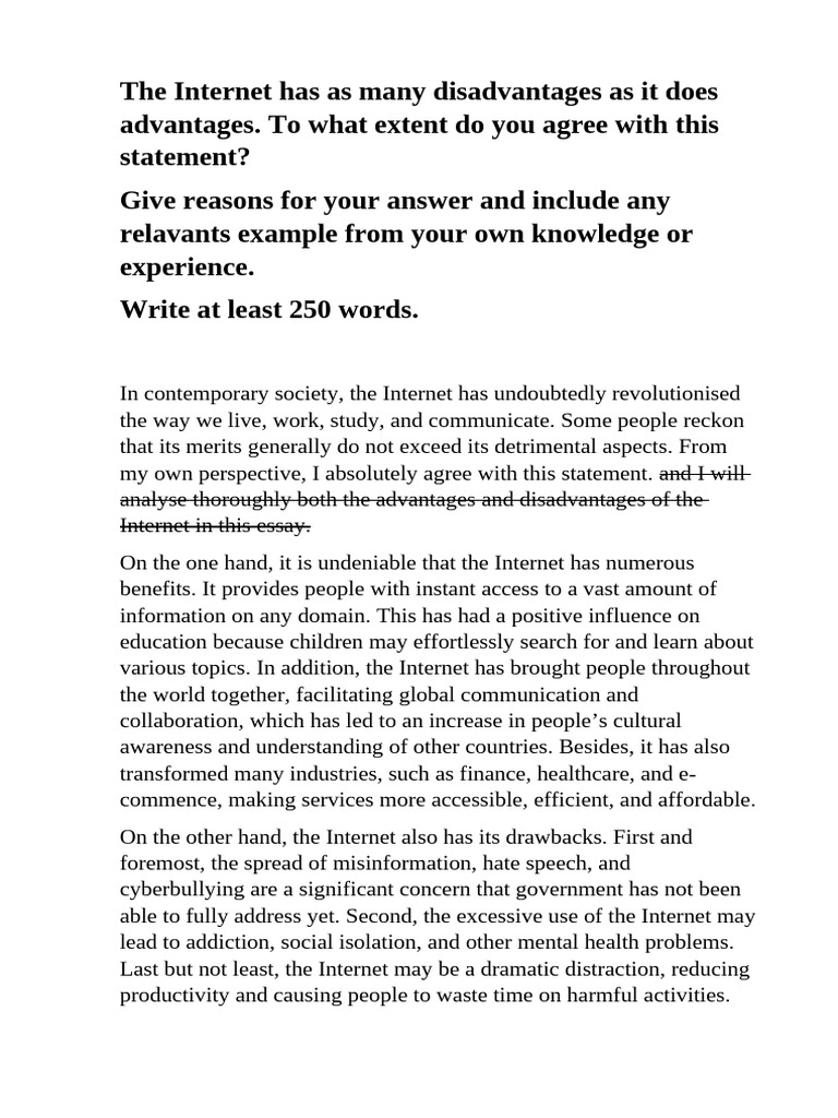 Ielts Writing Task 2 (Internet) | PDF