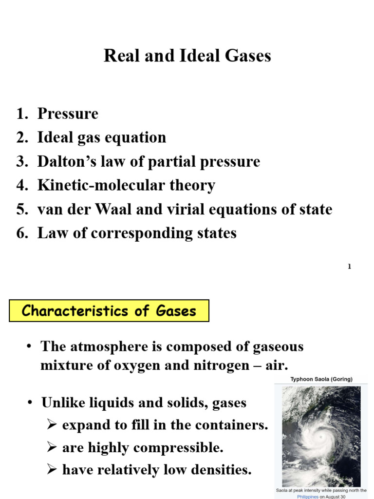 Understanding Real and Ideal Gases | PDF | Gases | Pressure