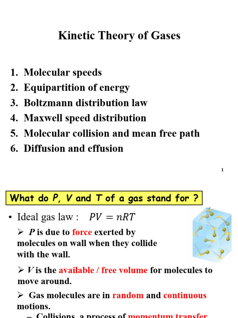 Kinetic Theory of Gases Explained | PDF | Gases | Diffusion