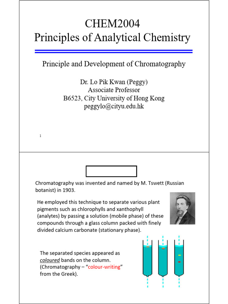 Lecture 3-Chromatography | PDF | Chromatography | Adsorption