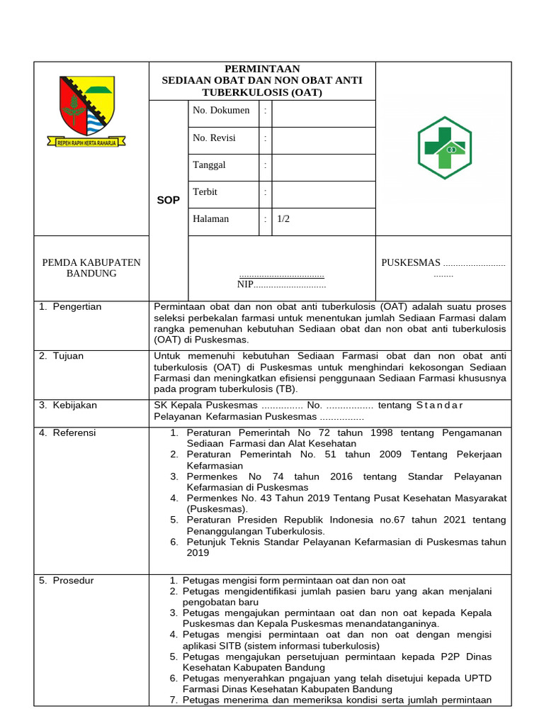 Sop Farmasi - TB | PDF