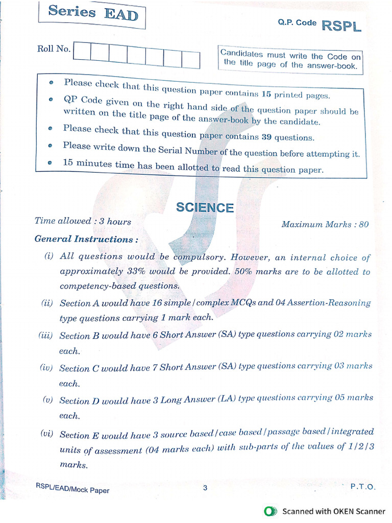 Science 086 (Mock 2025) | PDF