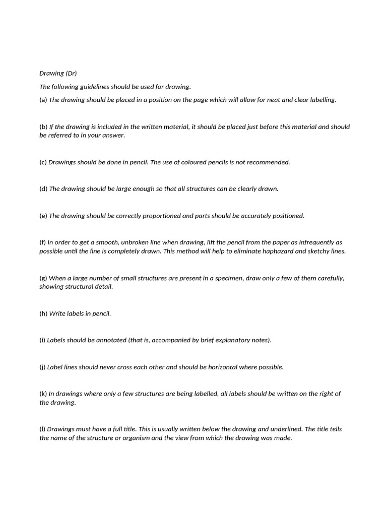 Drawing Criteria For CSEC | PDF