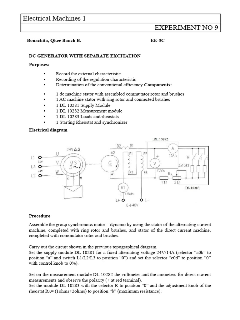Bonachita Experiment9 | PDF | Electric Generator | Direct Current