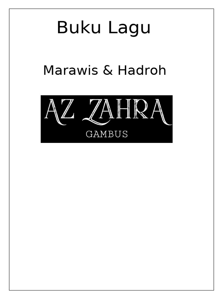 Buku Lagu Marawis Hadroh | PDF