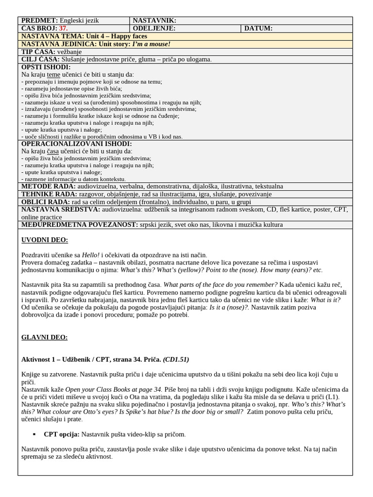 Y2 Lesson Plan 37 | PDF