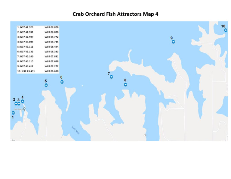 Crab Orchard Fish Attractors Map 4 | PDF