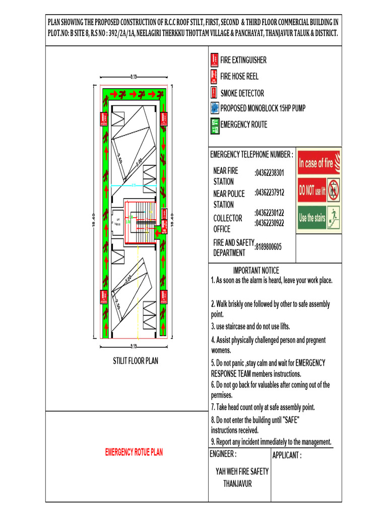 NEELAGIRI STILIT FLOOR ESCAPE PLAN | PDF | Fires | Safety