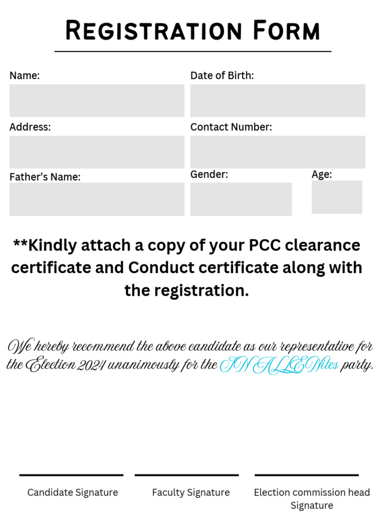 Black and White Minimalist Registration Form | PDF