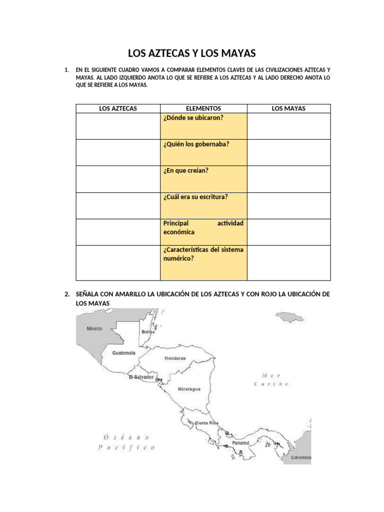 LOS AZTECAS Y LOS MAYAS | PDF