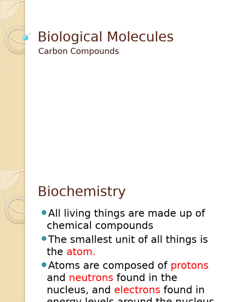 Biomolecules Carbon Compounds-Standard Class 1 | PDF | Biomolecules ...