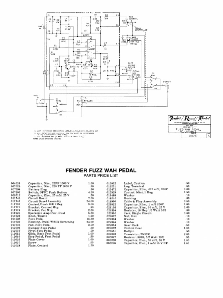 Fuzz-Wah Schematics | PDF