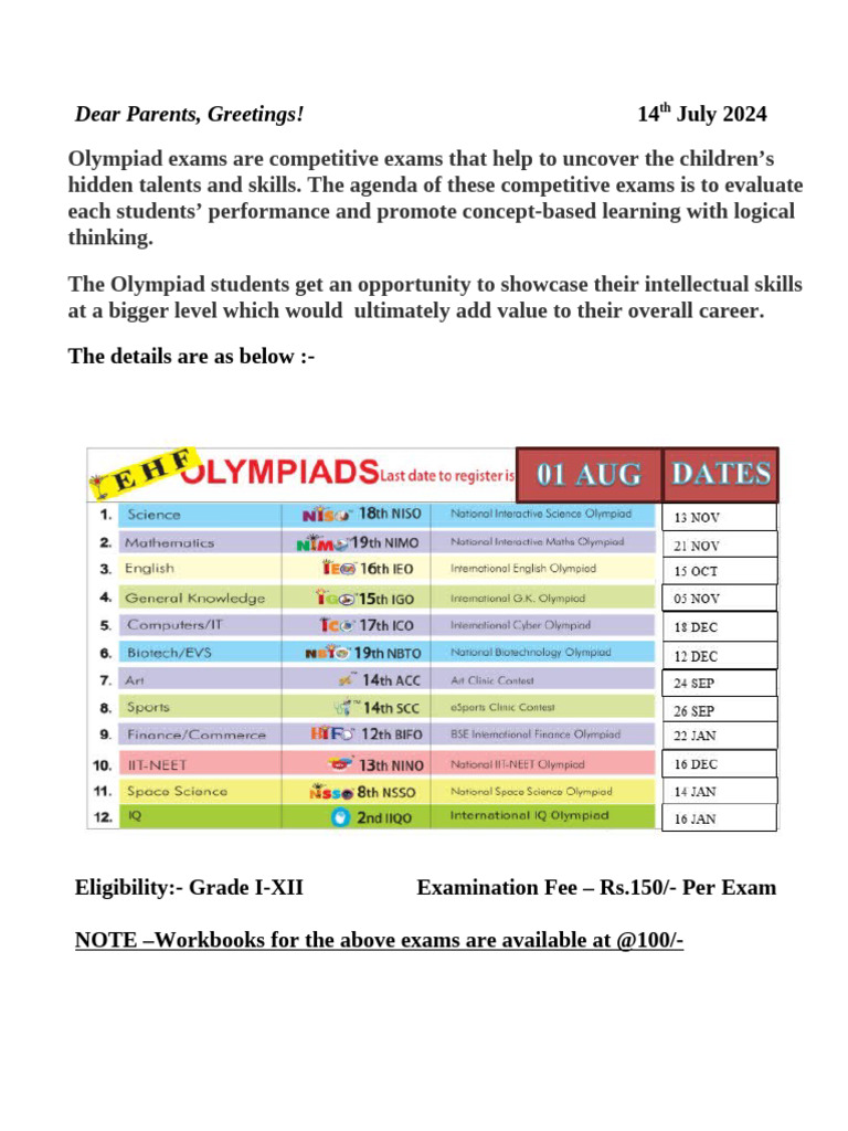 Olympiad Circular - Copy | PDF