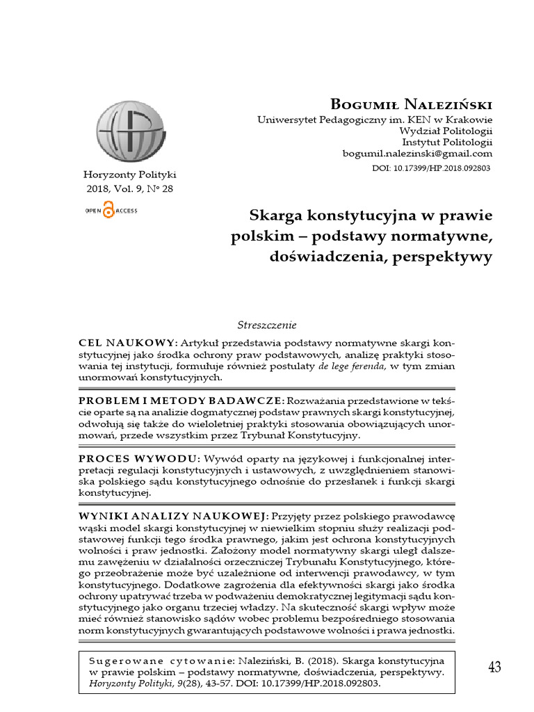 PPK - Skarga Konstytucyjna | PDF