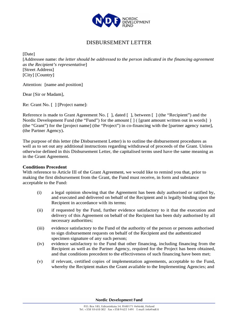 Appendix A Example Disbursement Letter | PDF | Justice | Crime & Violence