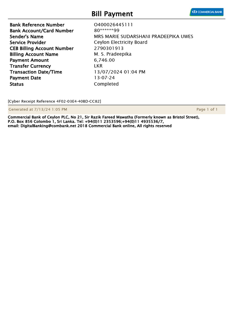 CEB Bill Payments | PDF