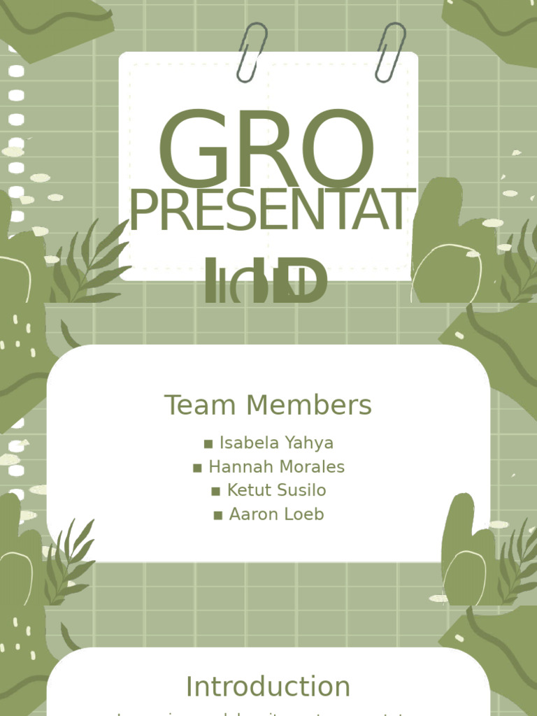 Green Sage Abstract Organic Illustration Group Presentation | PDF