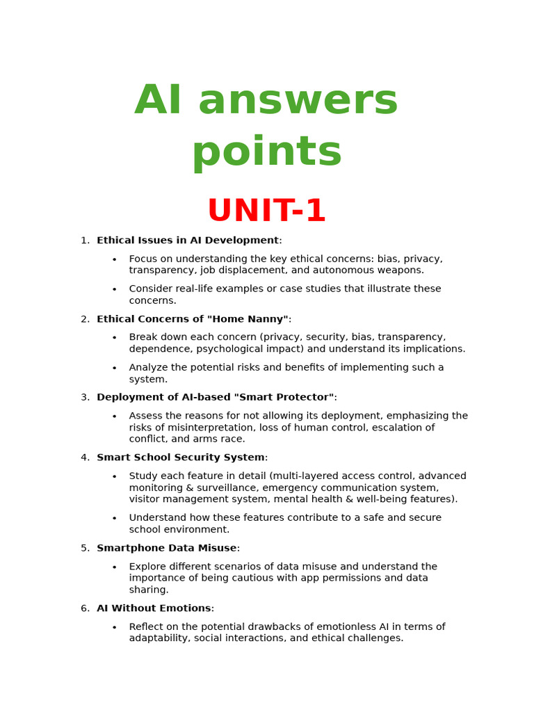 AI answers points | PDF | Artificial Intelligence | Intelligence (AI) & Semantics