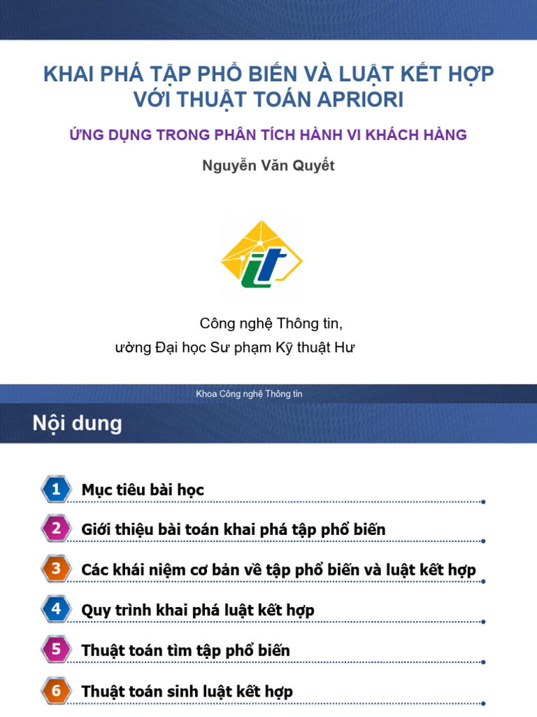 Khai Pha Tap Pho Bien Va Luat Ket Hop Su Dung Thuat Toan Apriori ...