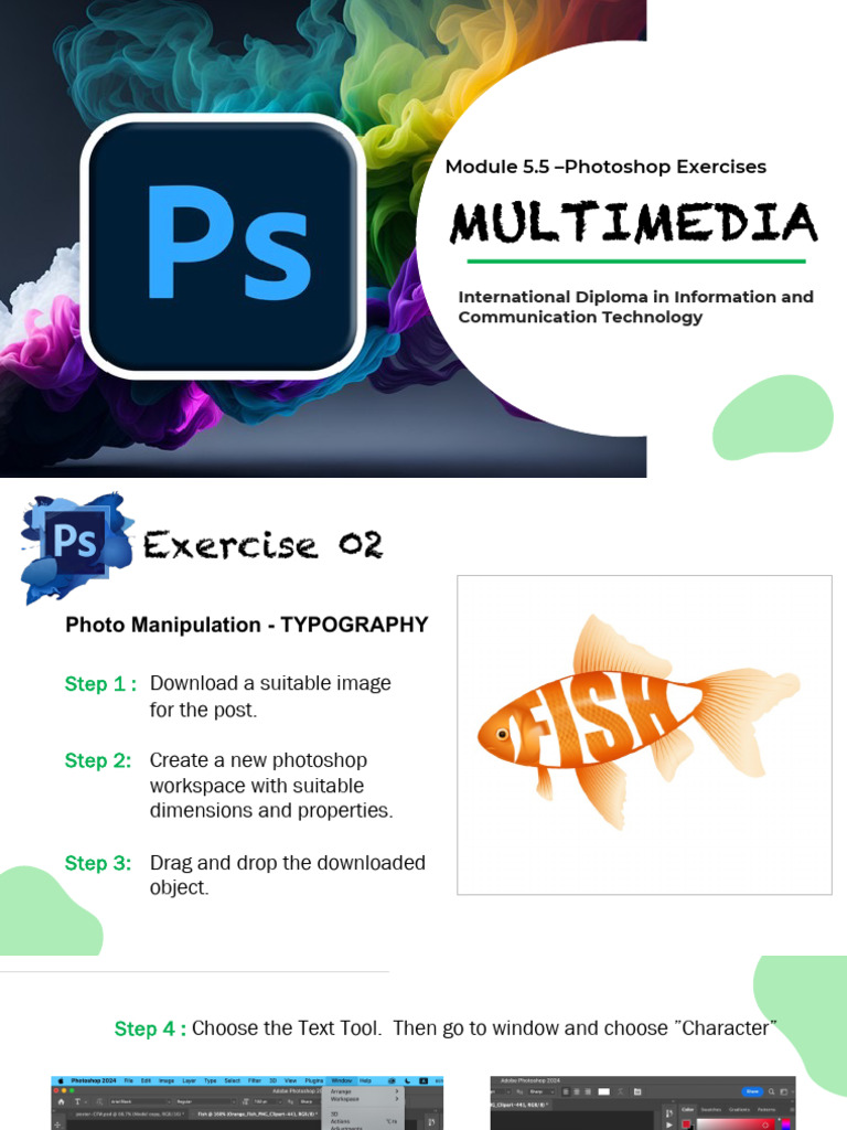 5 Multimedia Photoshop Exercises 2 - 6707a409a21b6 | PDF