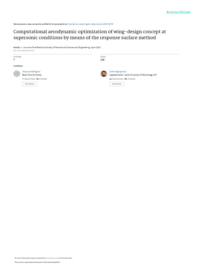 Computational Aerodynamic Optimization of Wing-Design Concept at ...