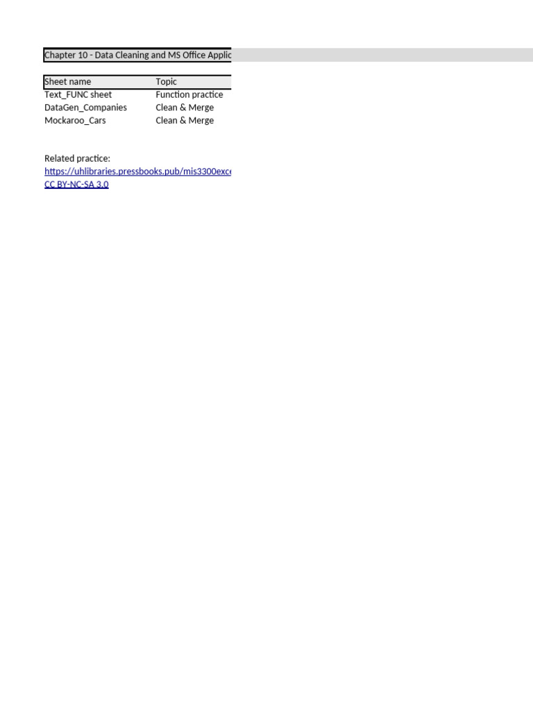 Chapter 10 Data File_Miscellaneous Data | PDF