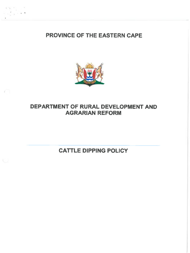 Cattle Dipping Policy | PDF