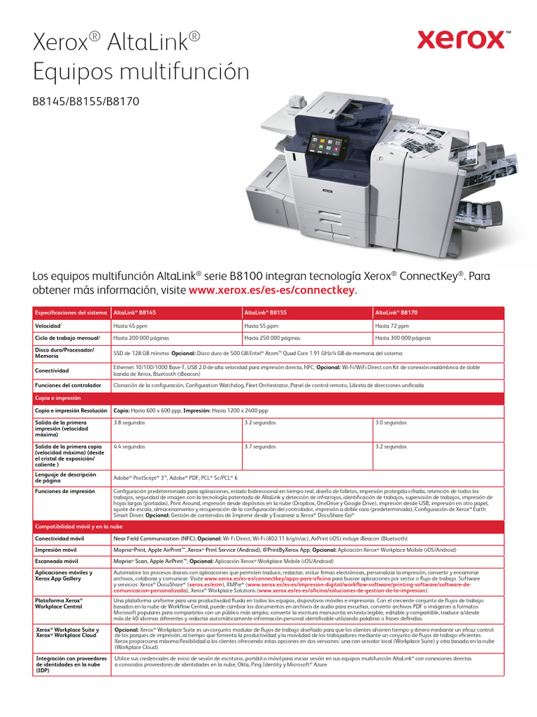 Xerox b8075 | PDF | Fax | Aplicación movil