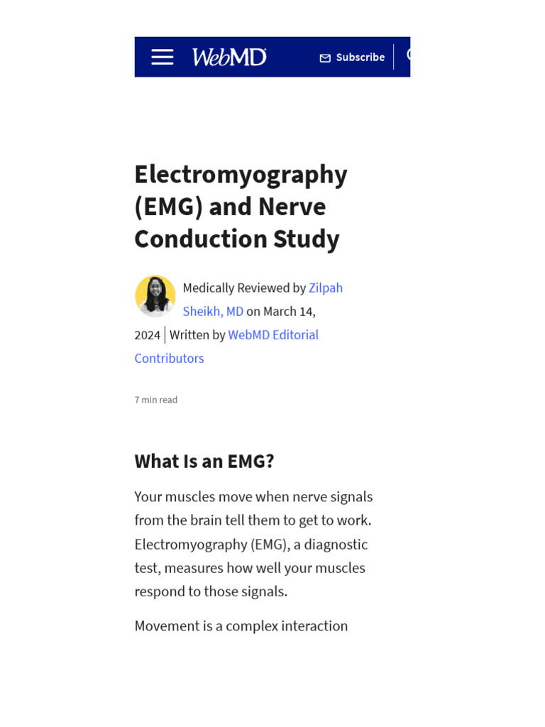 Electromyogram (EMG) Test & Nerve Conduction Study (NCS) | PDF ...