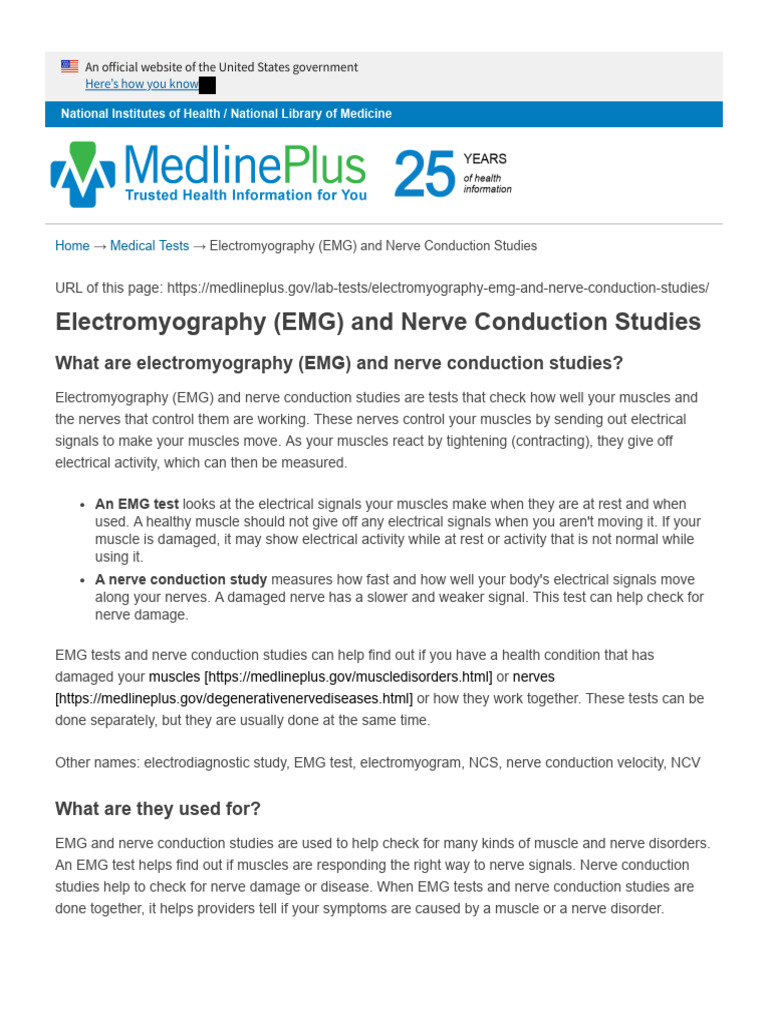 Electromyography (EMG) and Nerve Conduction Studies- MedlinePlus ...