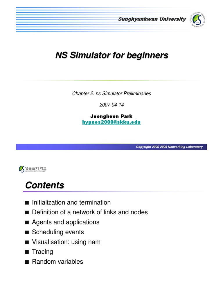 NS2 Simulator For Begin | PDF | Network Packet | Random Variable