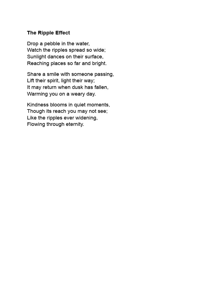 The Ripple Effect - Poem | PDF