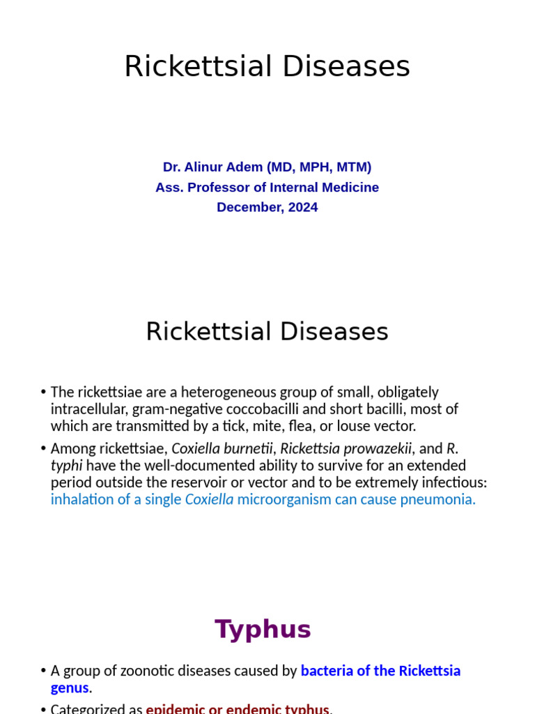 Overview of Rickettsial Diseases and Typhus | PDF | Diseases And ...