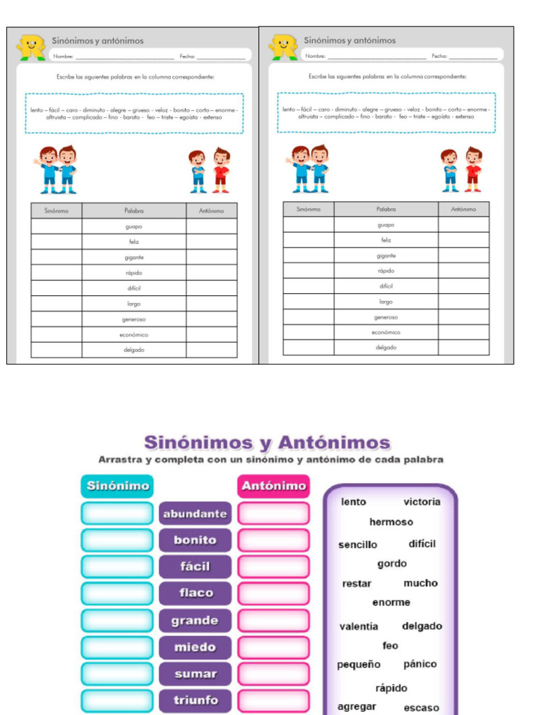 Sinónimos y Antónimos | PDF