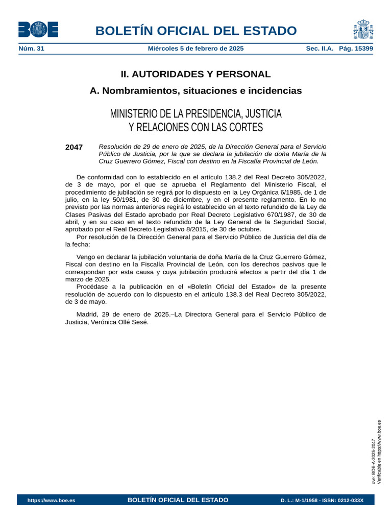 BOE-A-2025-2047 | PDF | Gobierno | Justicia