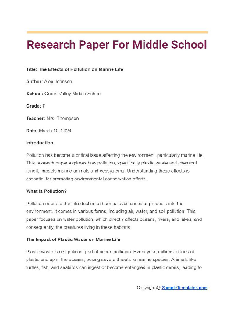 Research Paper For Middle School | PDF