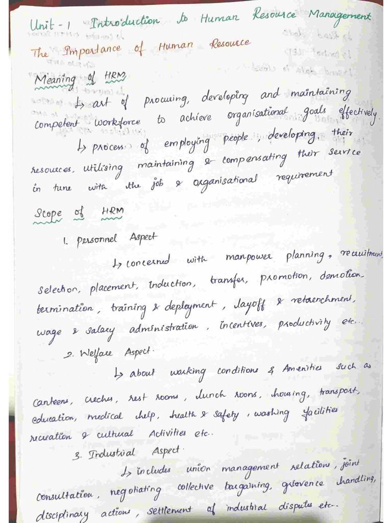 HRM Unit - 1 K | PDF