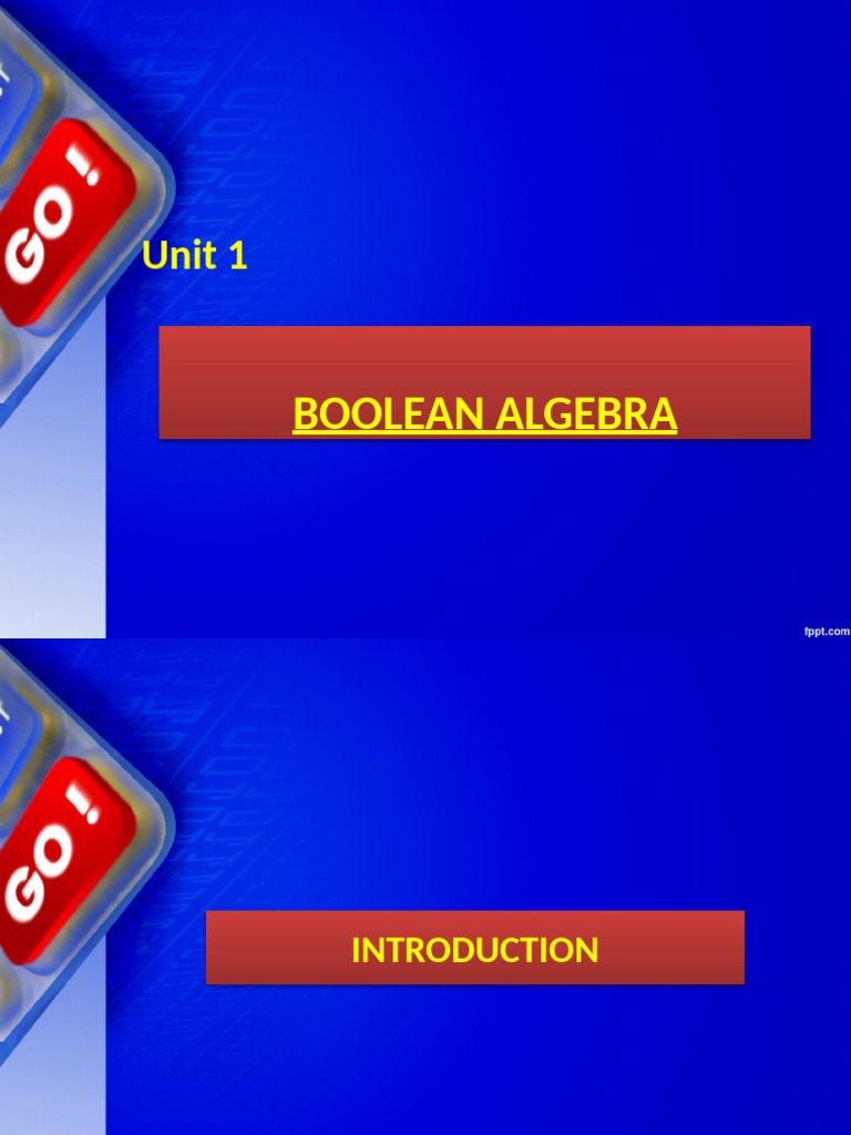 UNIT 1 Boolean Algebra | PDF | Boolean Algebra | Teaching Mathematics