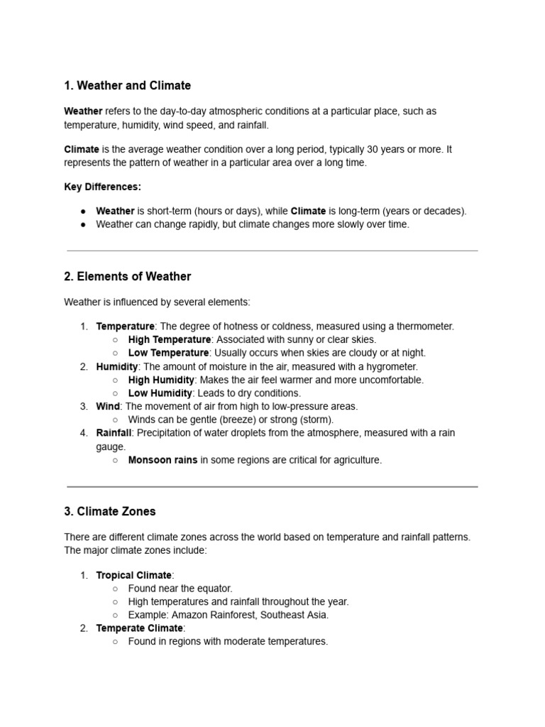 1. Weather and Climate | PDF | Precipitation | Desert