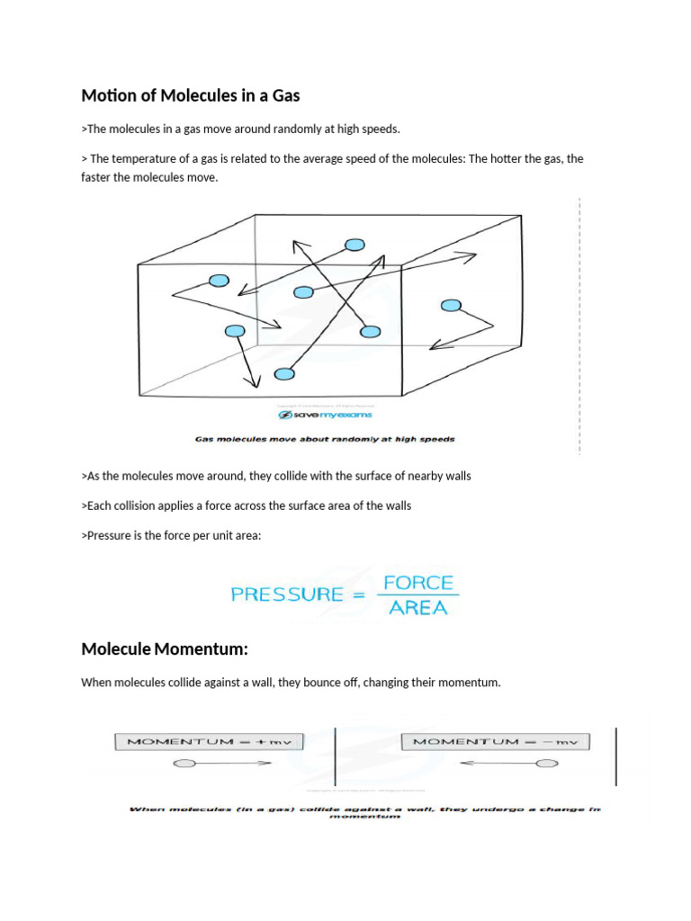 Gas Molecule Motion and Pressure Dynamics | PDF